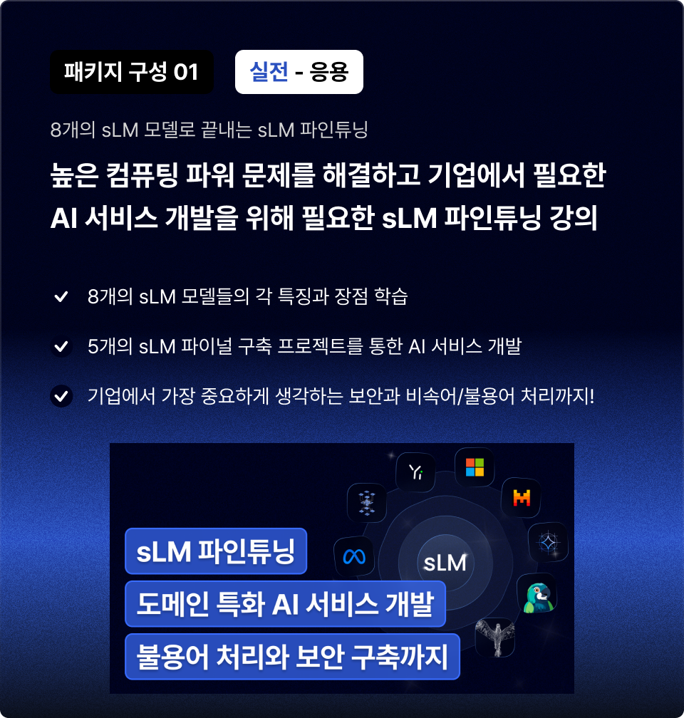8개의 sLM 모델로 끝내는 sLM 파인튜닝 | 패스트캠퍼스